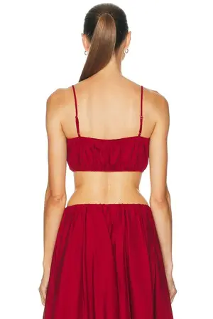 Staud Fiore Cropped Top With Adjustable Straps - Rouge