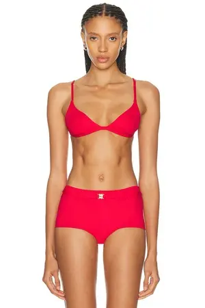 SKIMS Iconic Swim Triangle Bikini Top - Carmine