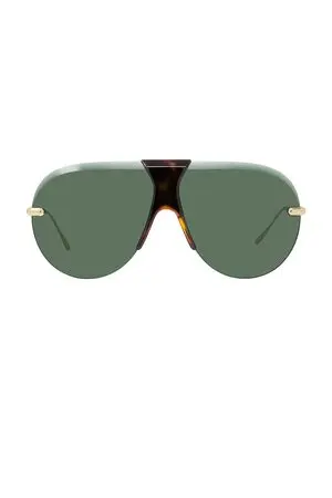 Loewe Slim Aviator Sunglasses - Shiny Endura Gold & Green