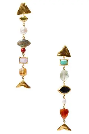 CHAN LUU CHAN LUU Mismatched Stone Drop Earrings
