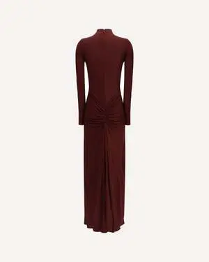 Alaïa Long Sleeve Draped Maxi Dress