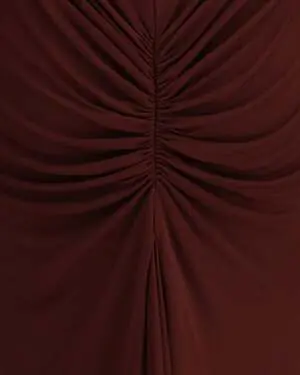 Alaïa Long Sleeve Draped Maxi Dress
