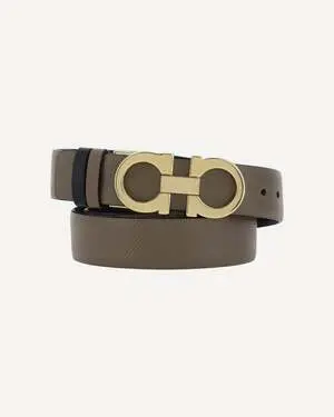 FERRAGAMO Reversible Leather Belt With Gancini Buckle