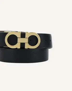 FERRAGAMO Reversible Leather Belt With Gancini Buckle