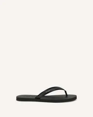 Prada Leather Thong Sandals - Black