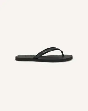 Prada Leather Thong Sandals - Black