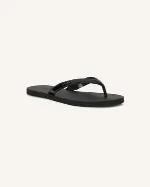 Prada Leather Thong Sandals - Black