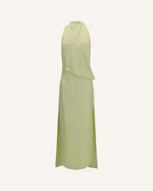 Max Mara Sportmax Dolmen Maxi Dress With Halter Neckline And Slits