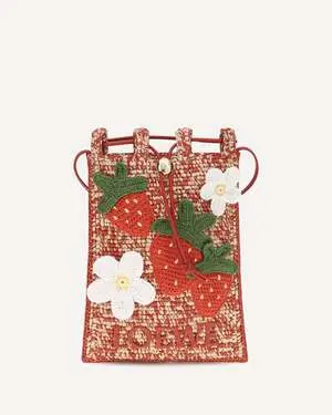 Loewe Raffia Pouch - Red