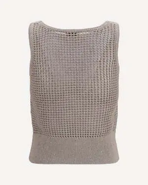 Brunello Cucinelli Perforated Sequin Tank Top