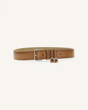 Miu Miu Leather Belt With Metal Buckle