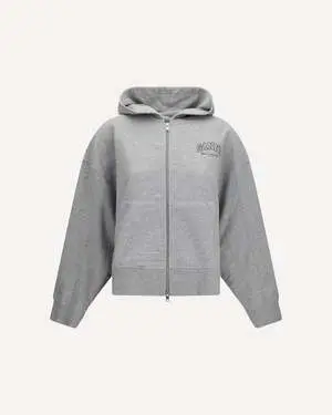 GANNI Cotton Zip-up Hoodie - Grey