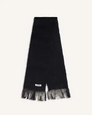 JIL SANDER Wool Scarf With Logo - Black