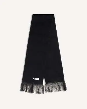 JIL SANDER Wool Scarf With Logo - Black