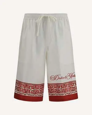Dolce & Gabbana Maiolica Print Jacquard Twill Shorts