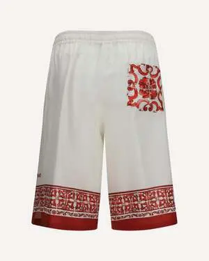 Dolce & Gabbana Maiolica Print Jacquard Twill Shorts