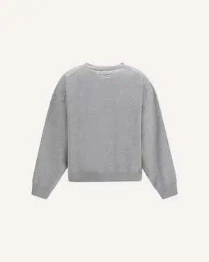 GANNI Crewneck Sweatshirt With Logo - Grey