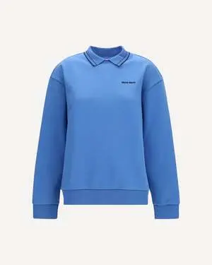Miu Miu Crewneck Sweatshirt With Embroidered Logo And Collar