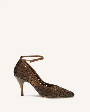 Miu Miu Woven Leather Pumps - Beige
