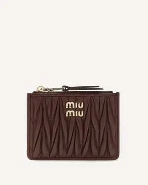 Miu Miu Leather Wallet With Logo Bordeaux