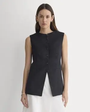 Everlane Stretch Linen Vest - Black
