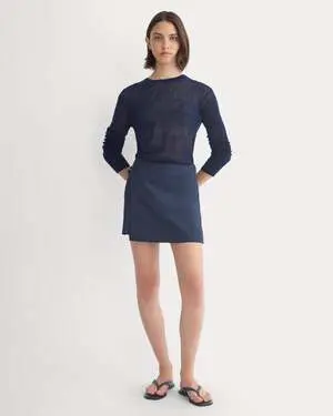 Everlane Tailored Drape Mini Skort - Navy