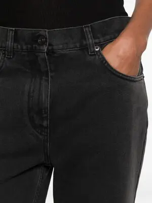 THE ROW Fargo Wash Straight Leg Jeans - Black