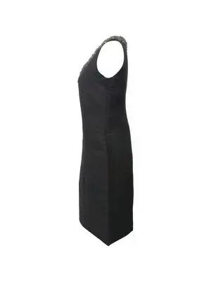Marni Embellished Wool V-neck Sleeveless Dress - Black