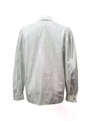 Alessandra Rich Striped Lace-trimmed Blouse