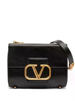 Valentino Garavani Grained Calfskin Stud Sign Shoulder Bag - Black