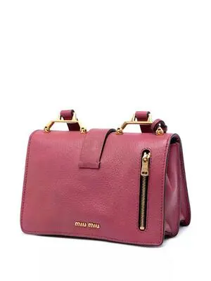 Miu Miu Madras Goatskin Crossbody Bag - Red