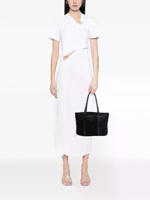 Prada Saffiano Trimmed Tessuto Tote Bag