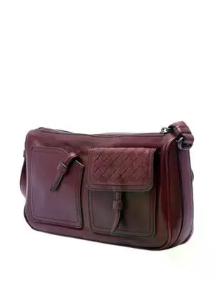 Bottega Veneta Intrecciato Trimmed Multi Pocket Leather Shoulder Bag