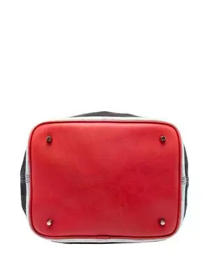 Burberry Medium Mega Check Canvas Ashby Bucket Bag Satchel