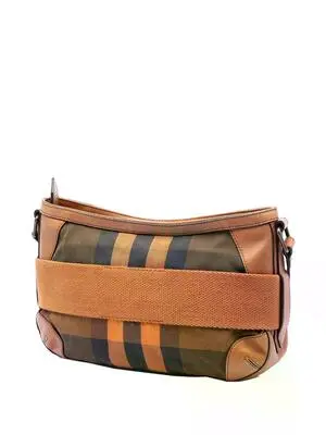 Burberry Mega Check Canvas And Leather Belted Crossbody Bag - Brown