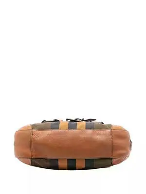 Burberry Mega Check Canvas And Leather Belted Crossbody Bag