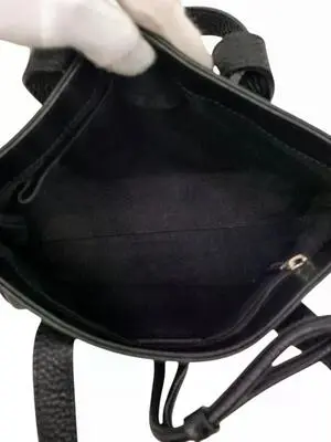 Burberry Grainy Calfskin Horn Toggle Tote Bag - Black