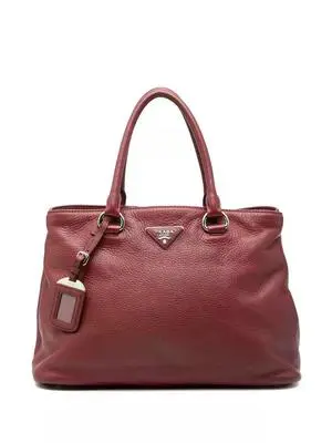 Prada Vitello Daino Convertible Tote Satchel - Red