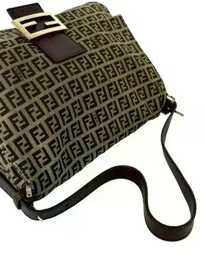 Fendi 2000-2010 Zucchino Canvas Mamma Forever Shoulder Bag - Brown