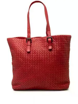 Bottega Veneta Nappa Intrecciato Tote Bag - Red