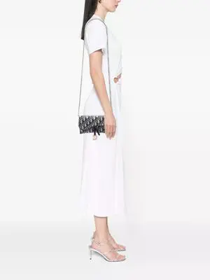 Dior Oblique Canvas Saddle Wallet On Chain Crossbody Bag - Blue