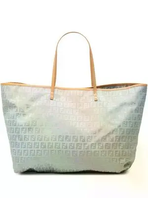 Fendi Zucchino Canvas Roll Tote Bag - Blue