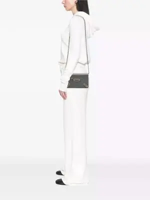 Balenciaga Chevre Metallic Edge Wallet On Chain Crossbody Bag - Grey