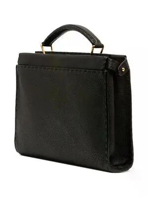 Fendi Mini Calfskin Romano Selleria Peekaboo Iconic Fit Satchel - Black