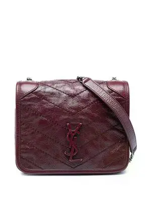 Saint Laurent Crinkled Calfskin Niki Wallet On Chain Crossbody Bag - Red