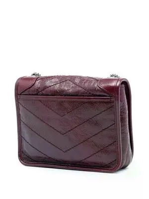 Saint Laurent Crinkled Calfskin Niki Wallet On Chain Crossbody Bag - Red