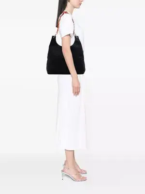 Dior 1997 Nylon Cannage Tortoise Shell Chain Tote Bag