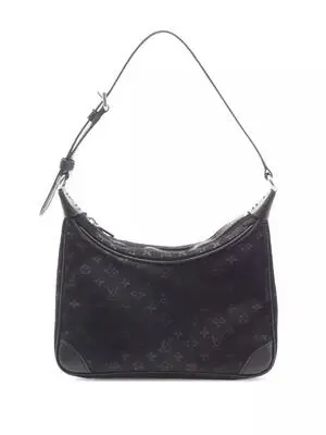 LOUIS VUITTON Monogram Mini Satin Boulogne Shoulder Bag - Black