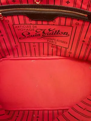 LOUIS VUITTON Damier Ebene Neverfull Mm Tote Bag
