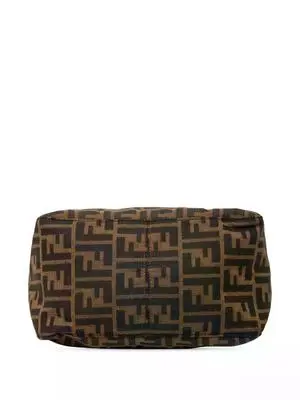 Fendi Zucca Canvas Double Flap Shoulder Bag